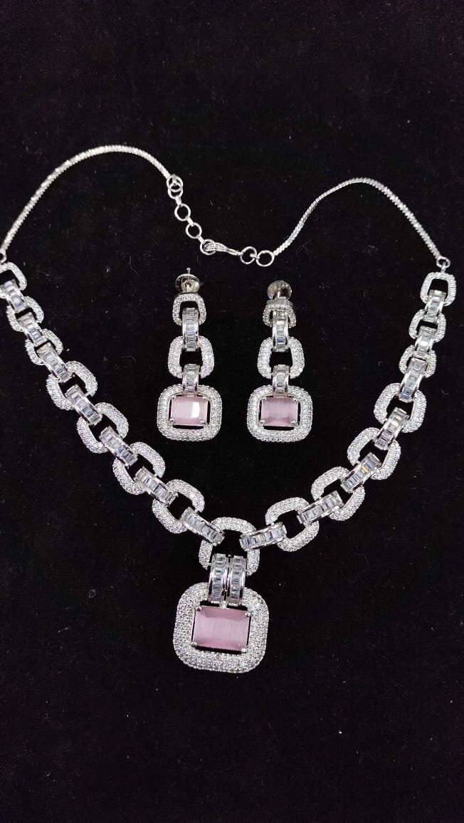 Pink Cuban Link Chain Women Emerald Doublet Necklace With - Etsy