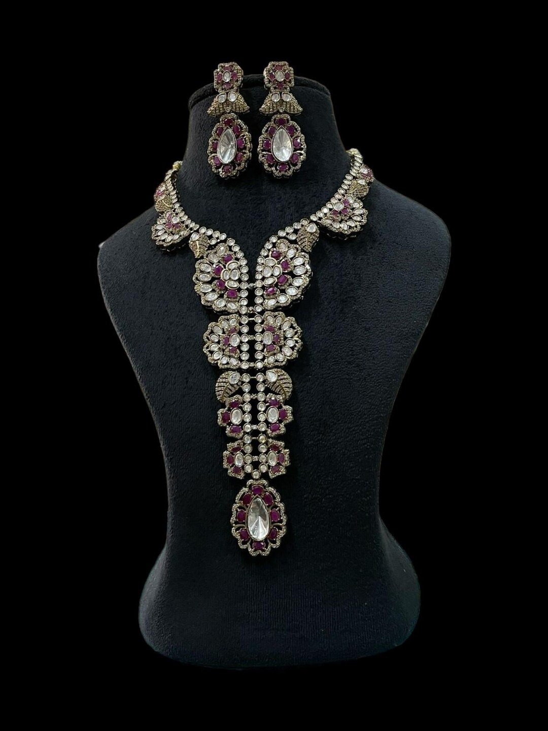 Ruby Red Color Neck Collar Style Kundan Polki Necklace , Choker ...