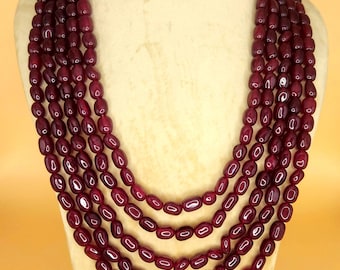 Ruby Red Crystal Necklace: Indian Bridal Statement Jewelry - Etsy