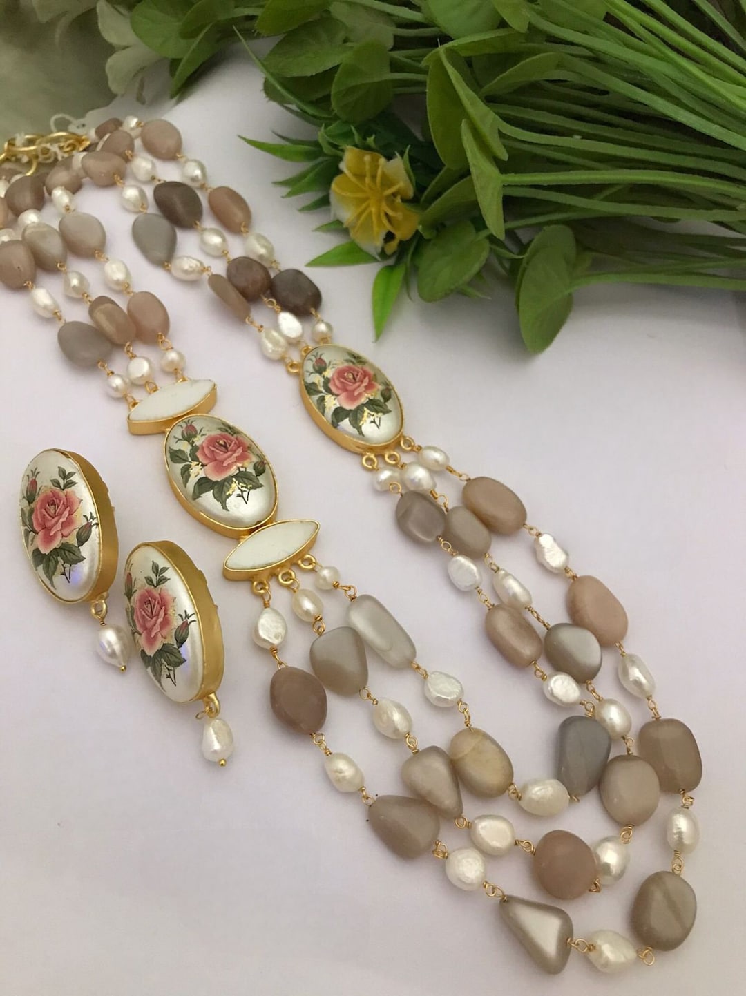 Myra Pearl Necklace, Antique Mala, Jaipuri Mala Set, Traditional ...