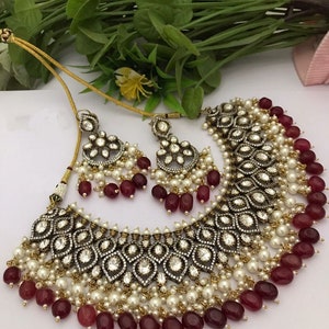Sabyasachi Inspired Gold Plated Necklace With Earrings and Maang Tika ...