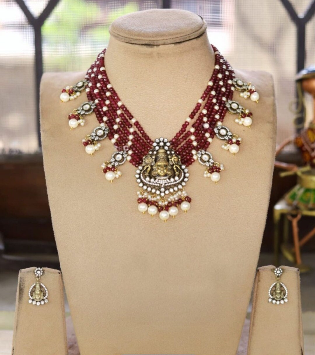 Aarvy Red Colour Necklace/ Indian Jewelry/ Pakistani Jewelry/indian ...