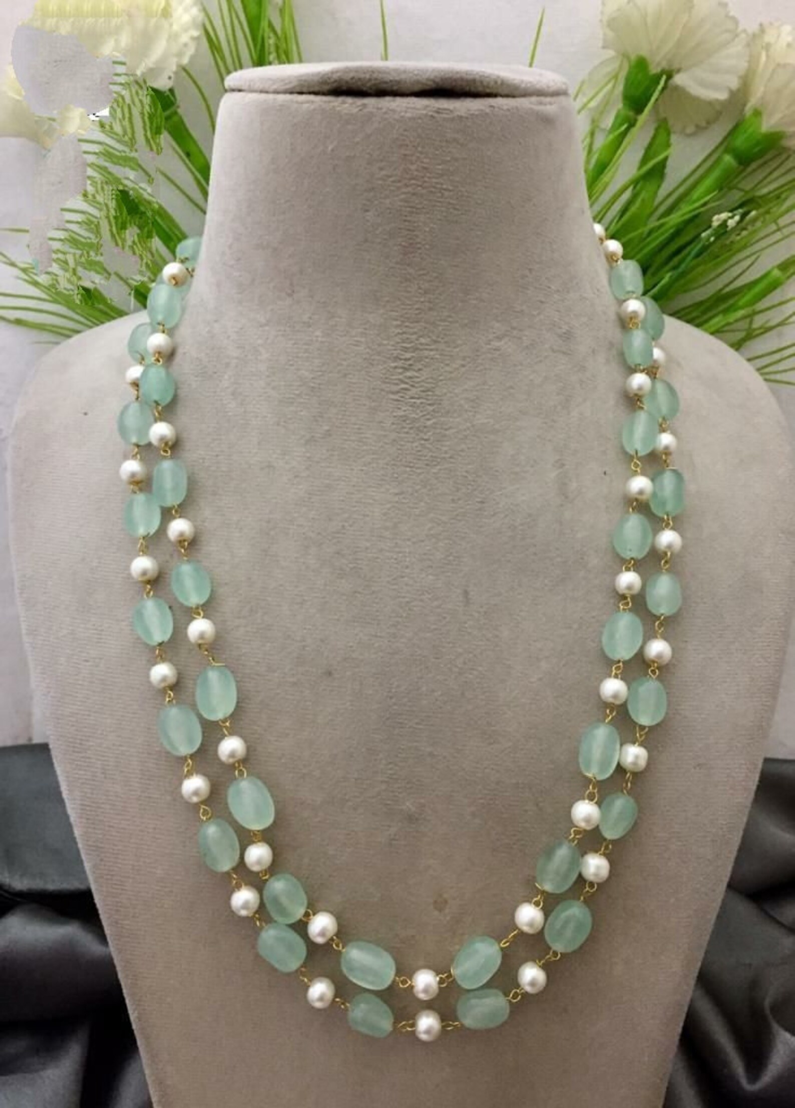 Mint Necklace Antique Mala Jaipuri Mala Mala Set - Etsy