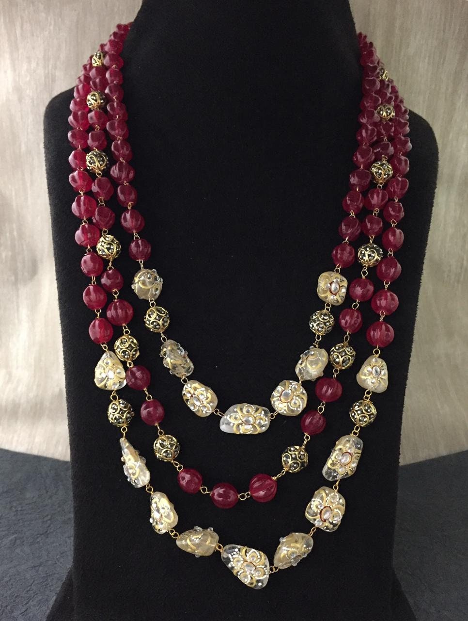 Indian Jewellery Jaipuri Mala Pendle Set Mala Set - Etsy