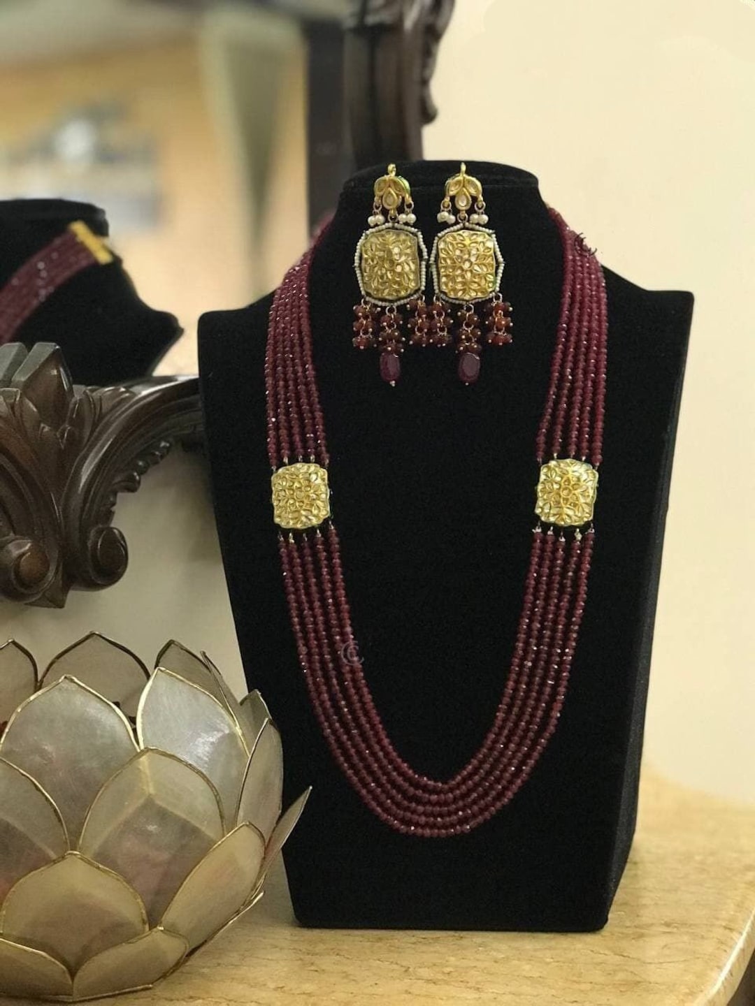 Ruby Red Long Necklace | Indian Jewelry | Jaipur Jewelry | Indian Long ...