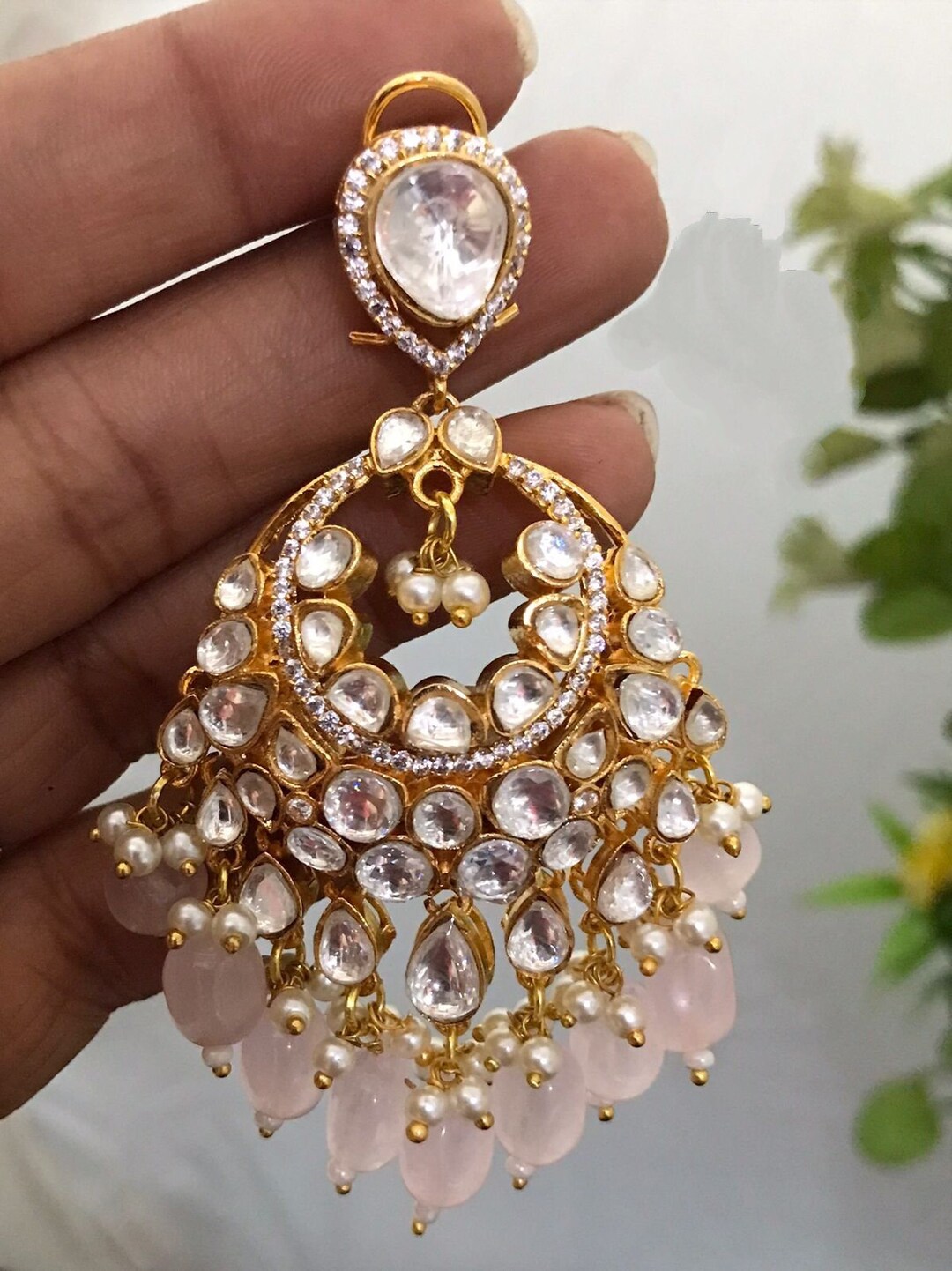 Baby Pink Earrings Chaanbali Punjabi Earrings Punjabi Jewelry Indian ...