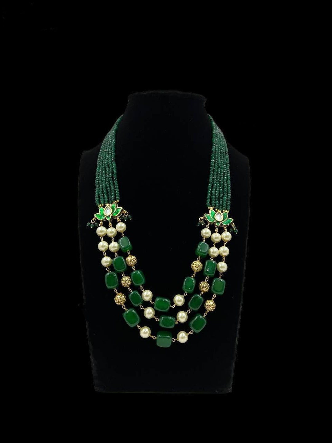 Emerald Necklace, Indian Mala Set, Necklace, Indian Necklace, Bollywood ...
