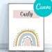 Editable Pastel Boho Rainbow Nursery Art, Boho Wall Decor, Rainbow Wall ...