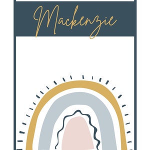 Editable Pastel Boho Rainbow Nursery Art, Boho Wall Decor, Rainbow Wall ...