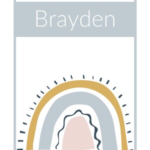 Editable Pastel Boho Rainbow Nursery Art, Boho Wall Decor, Rainbow Wall ...