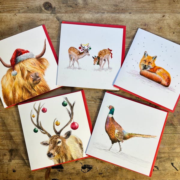 Wildlife Christmas Cards - Etsy