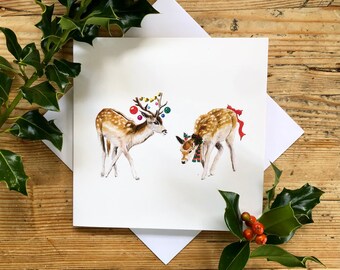 Deer Christmas Card | Etsy