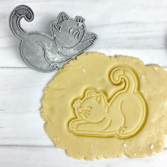 Cookie Cutter Embosser Kawaii Cute Cat Shortbread Cookie - Etsy