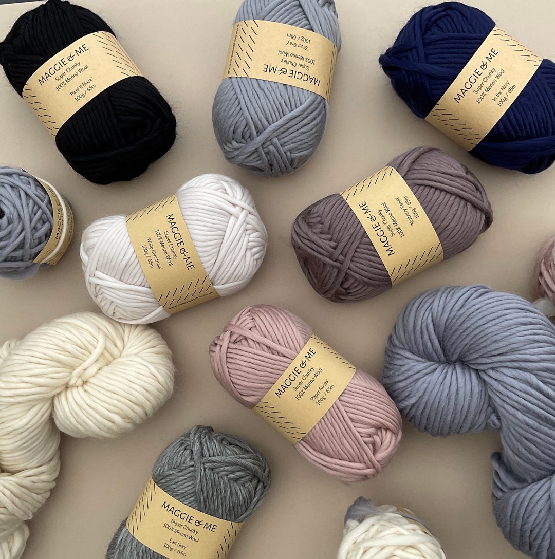 Super Chunky Merino Yarn. 100% Pure Wool. 100g Ball | Choice of 14 ...