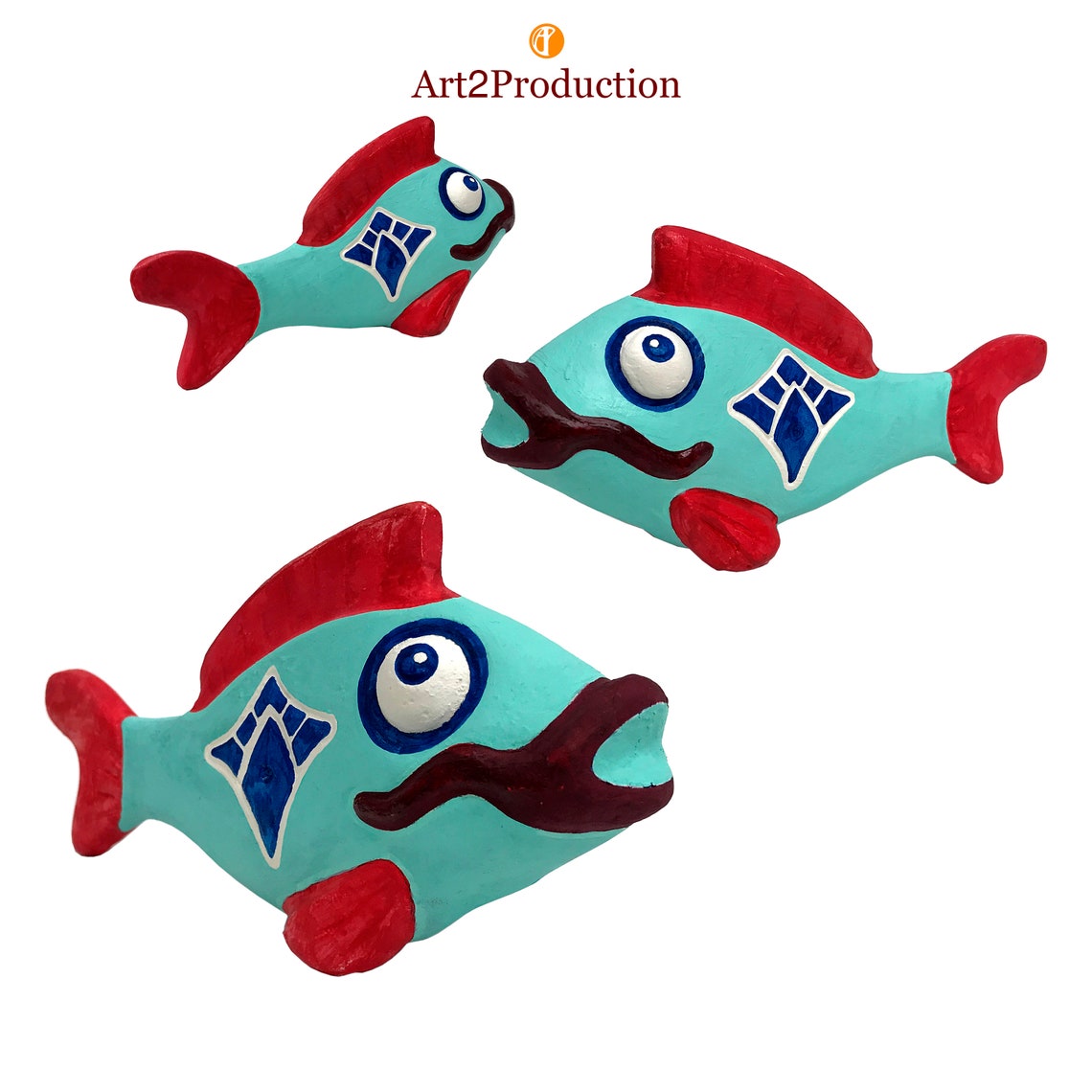 Moustache Fish 1 Version 1 par Art2Production, Céramique faite main ...