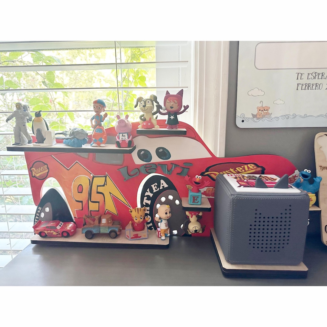 Lightning Car Wooden Shelf for Magnetic Tony Toys With Metal Washers ...