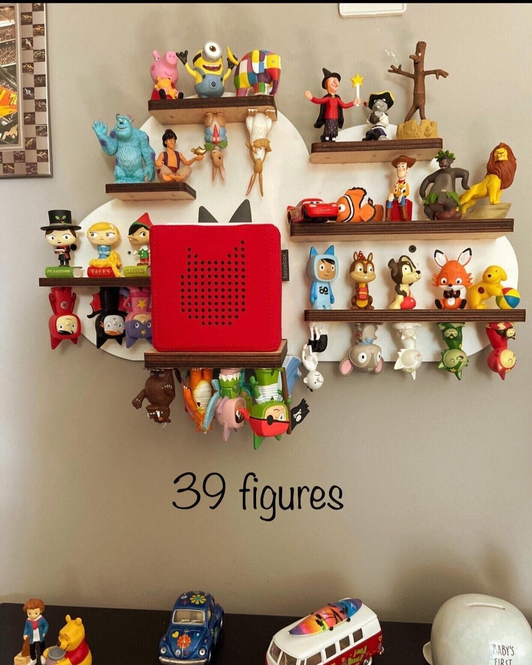 Plywood Cloud Toniebox Toniebox 2 Shelf: Magnetic Toy Storage for 39 ...