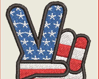 Peace Sign Embroidery Design - Etsy