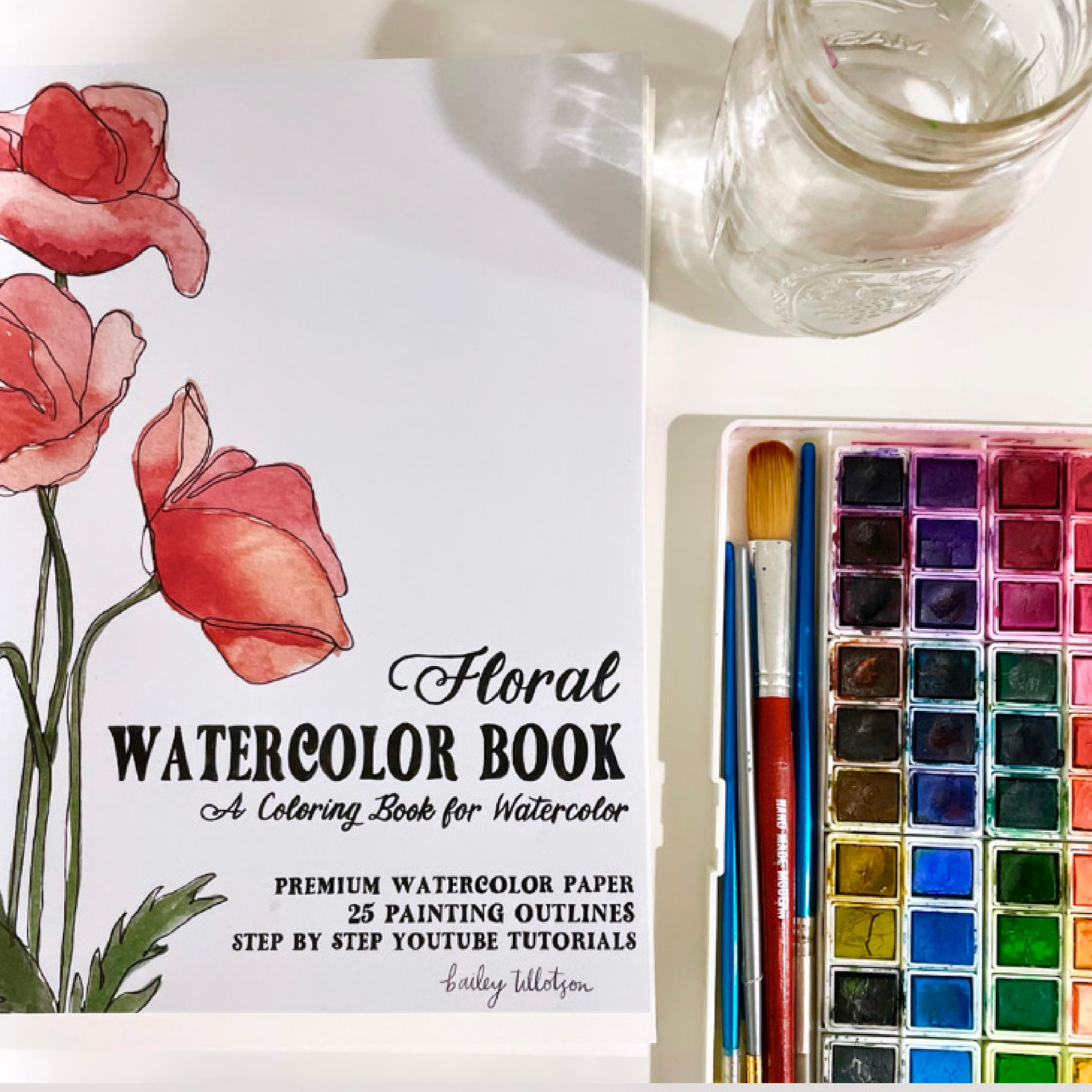 Floral Watercoloring Book With Tutorials - Etsy