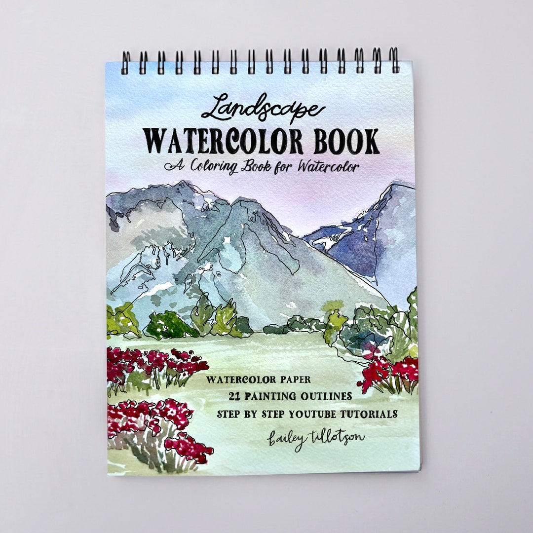 Landscape Watercoloring Book With Video Tutorials - Etsy