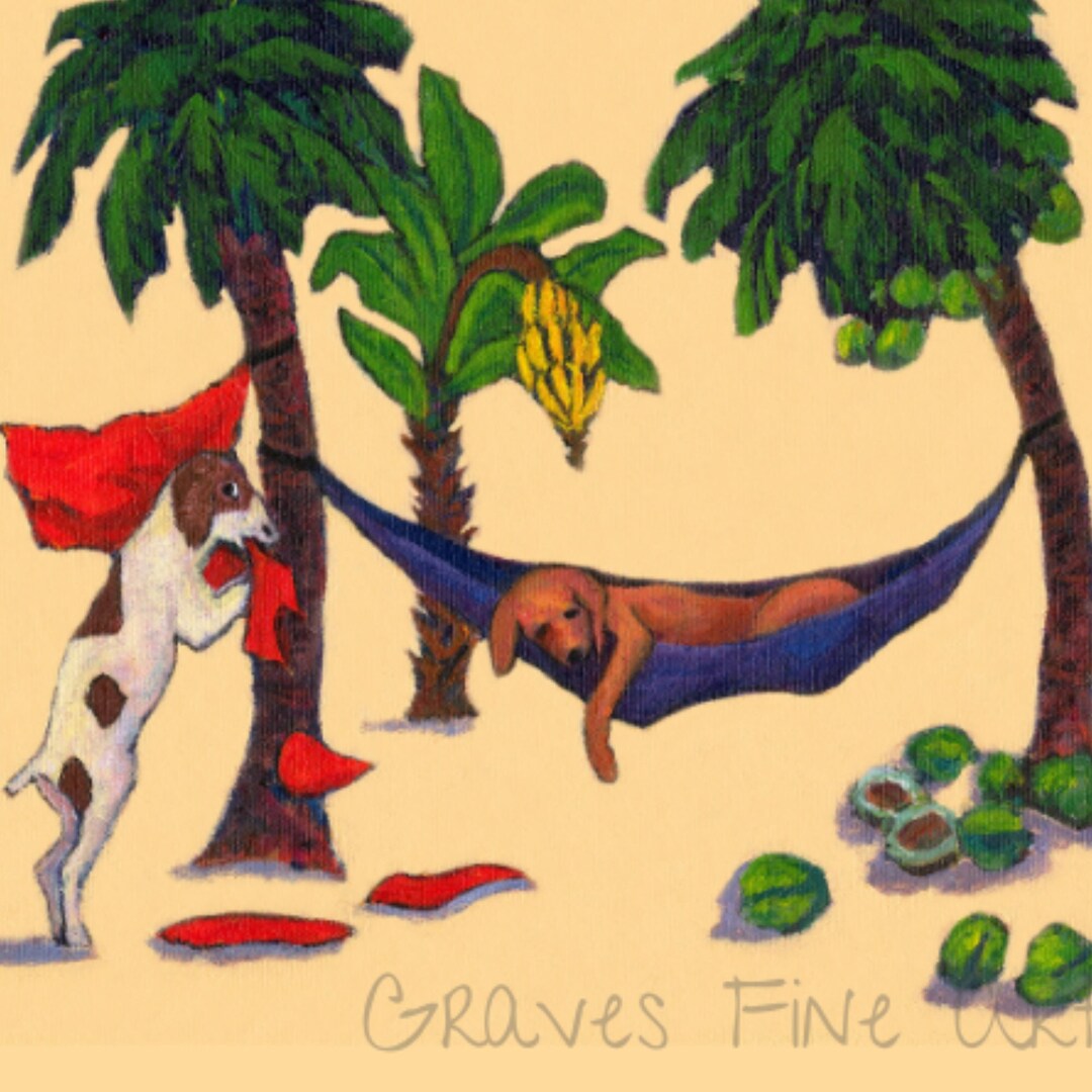 Goat Fiesta/dog Siesta (digital Download of Original Painting by Artist ...