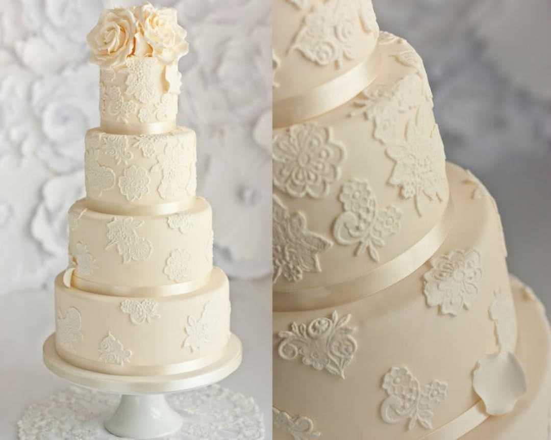 Faux Wedding Cake, 4 Tier Wedding Cake, Fake Wedding Cake, Display Cake ...
