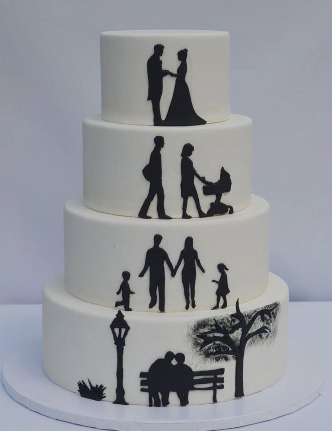 Faux Wedding Cake, 4 Tier Wedding Cake, Fake Wedding Cake, Display Cake ...