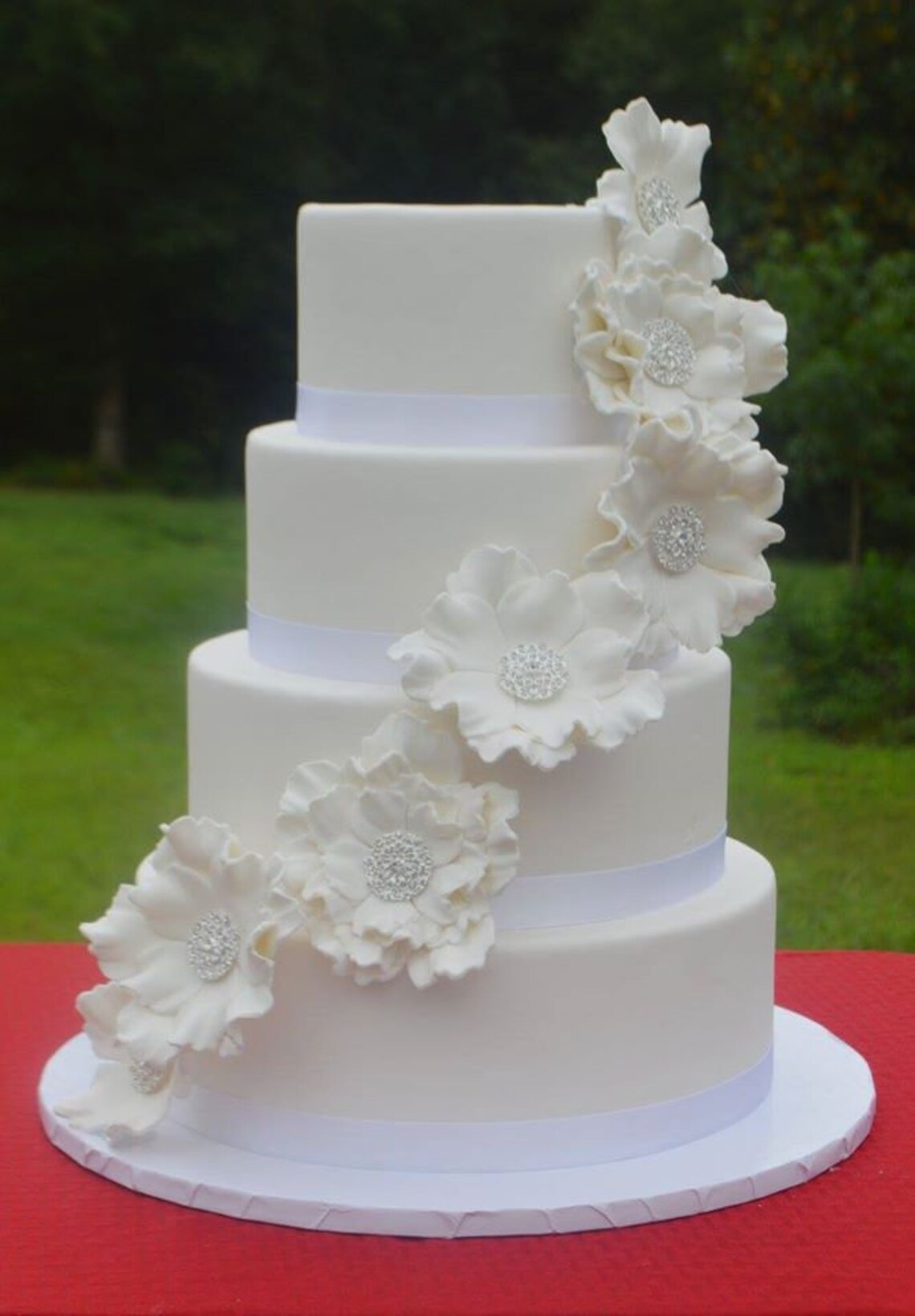 Faux Wedding Cake, 4 Tier Wedding Cake, Fake Wedding Cake, Display Cake ...