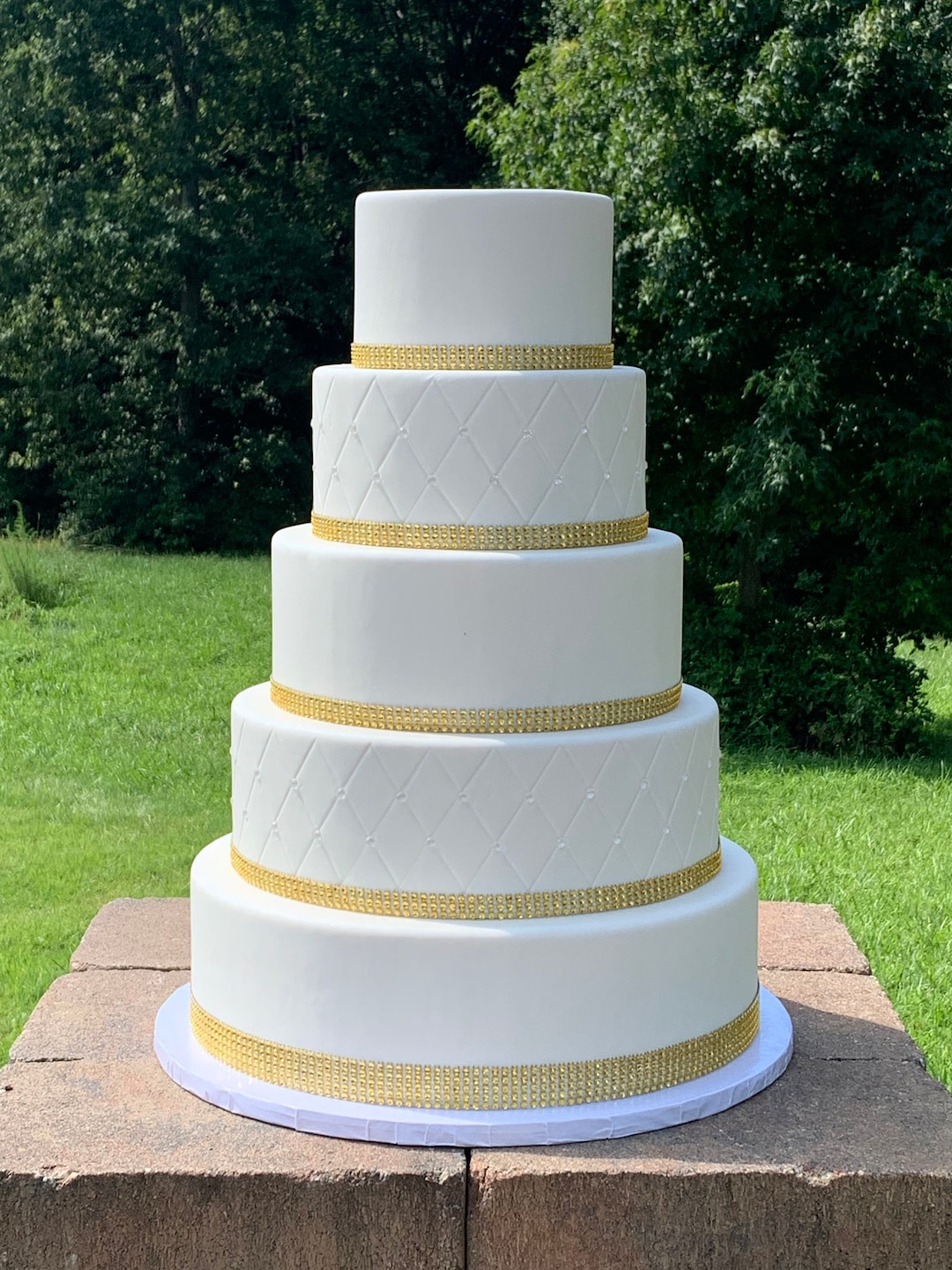 Faux Wedding Cake, 5 Tier Wedding Cake, Fake Wedding Cake, Display Cake ...