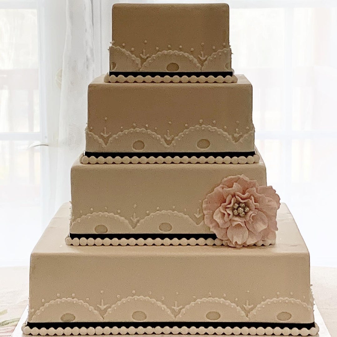 Faux Wedding Cake, 4 Tier Wedding Cake, Fake Wedding Cake, Display Cake ...