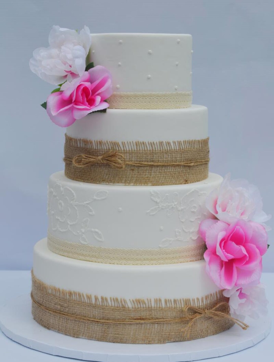 Faux Wedding Cake, 4 Tier Wedding Cake, Fake Wedding Cake, Display Cake ...