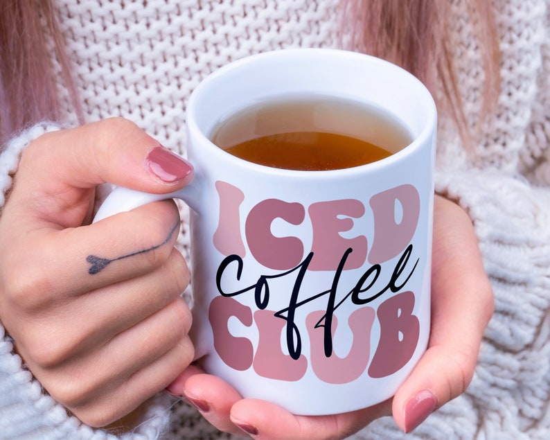 Iced Coffee Club PNG for Sublimation Trendy Coffee Cup Svg Digital ...