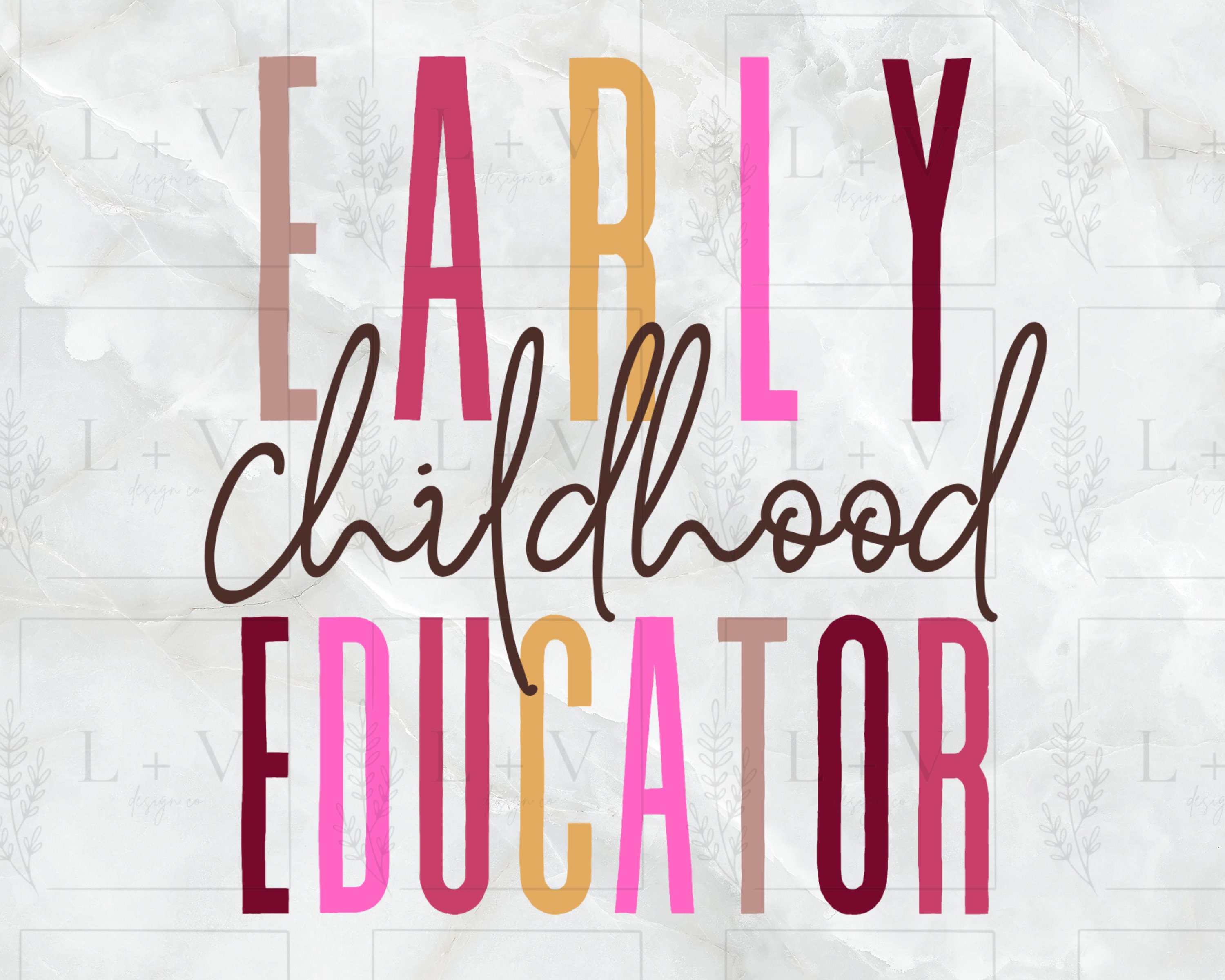 Early Childhood Educator PNG, Trendy Retro Colourful ECE Sublimation ...