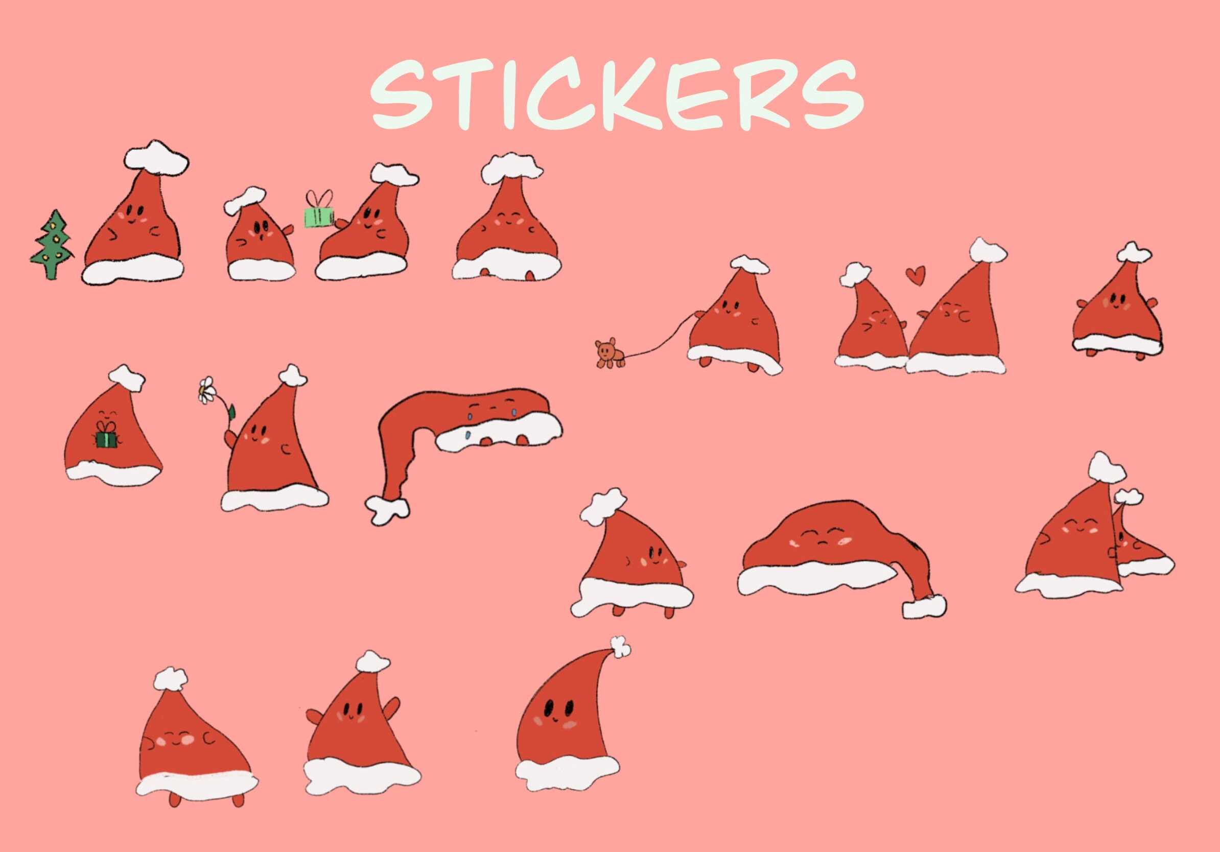Cute Christmas Digital Stickers , Digital Christmas Stickers, Goodnotes ...