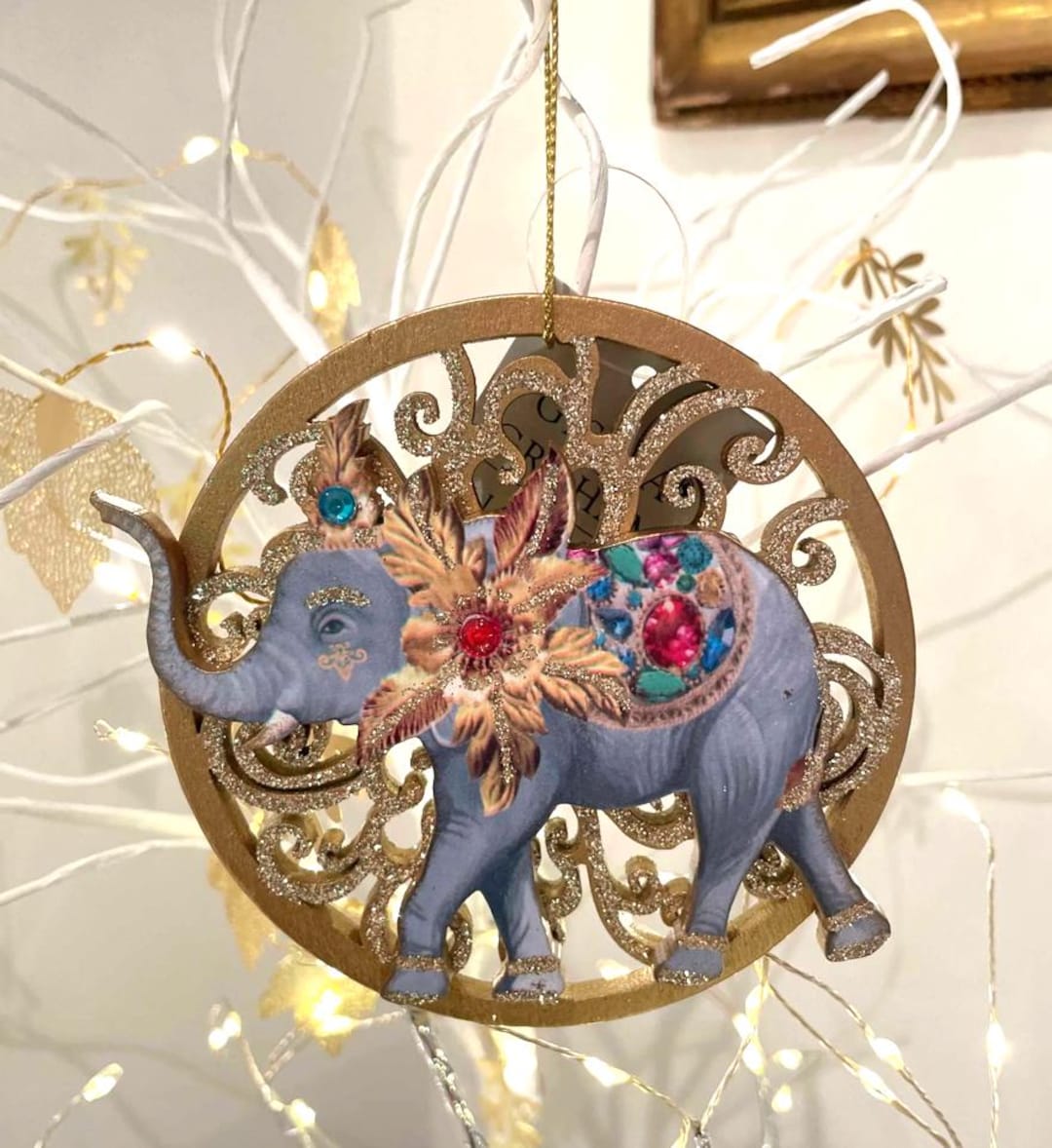 Elephant Christmas Tree Trinket Tree Decoration Novelty Tree ...