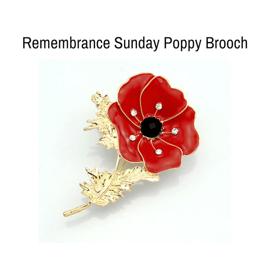 Poppy Flower Brooch Remembrance Day Brooch Poppy Brooches - Etsy