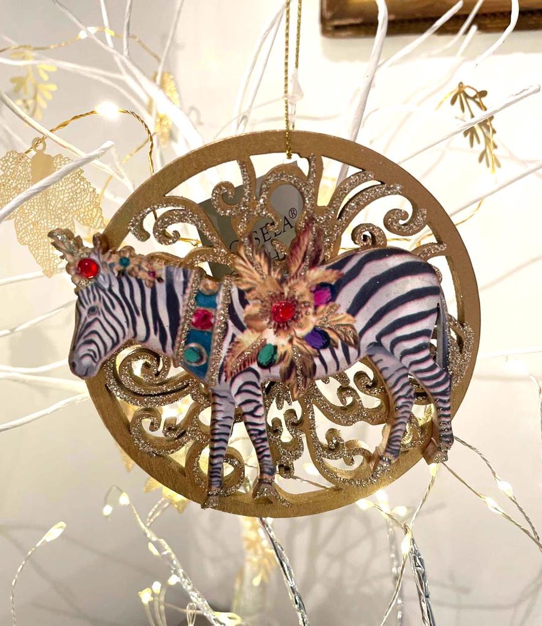 Zebra Christmas Tree Trinket Tree Decoration Novelty Tree Decorations ...