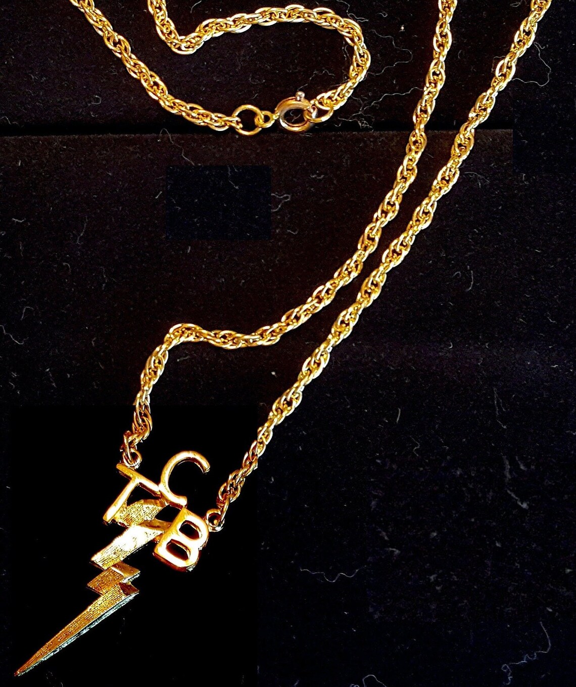 Elvis Presley TCB Lightning Bolt Necklace Taking Care of Business ...