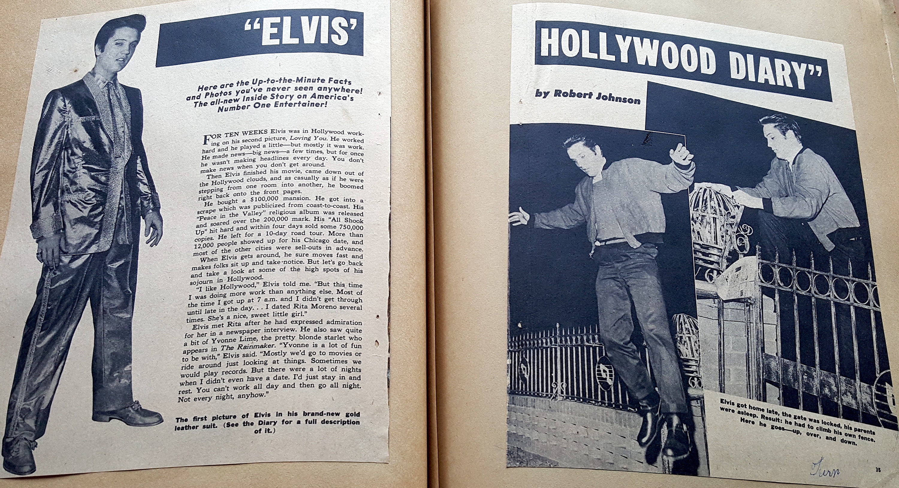 Elvis Presley Scrap Book Original 1956 EPE Vintage W/photos & Articles ...