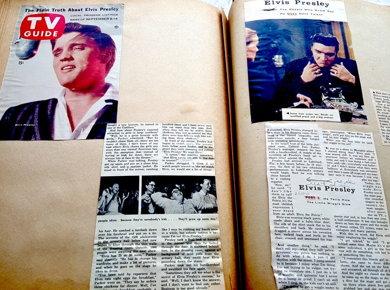 Elvis Presley Scrap Book Original 1956 EPE Vintage W/photos & Articles ...