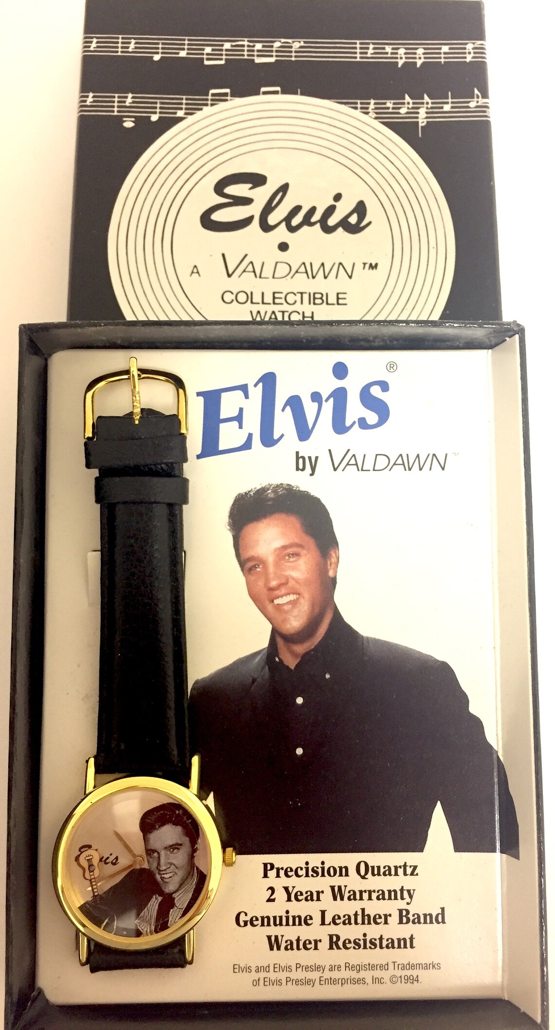 Elvis Presley Official Watch Valdawn Vintage, New in Box, Early Elvis ...