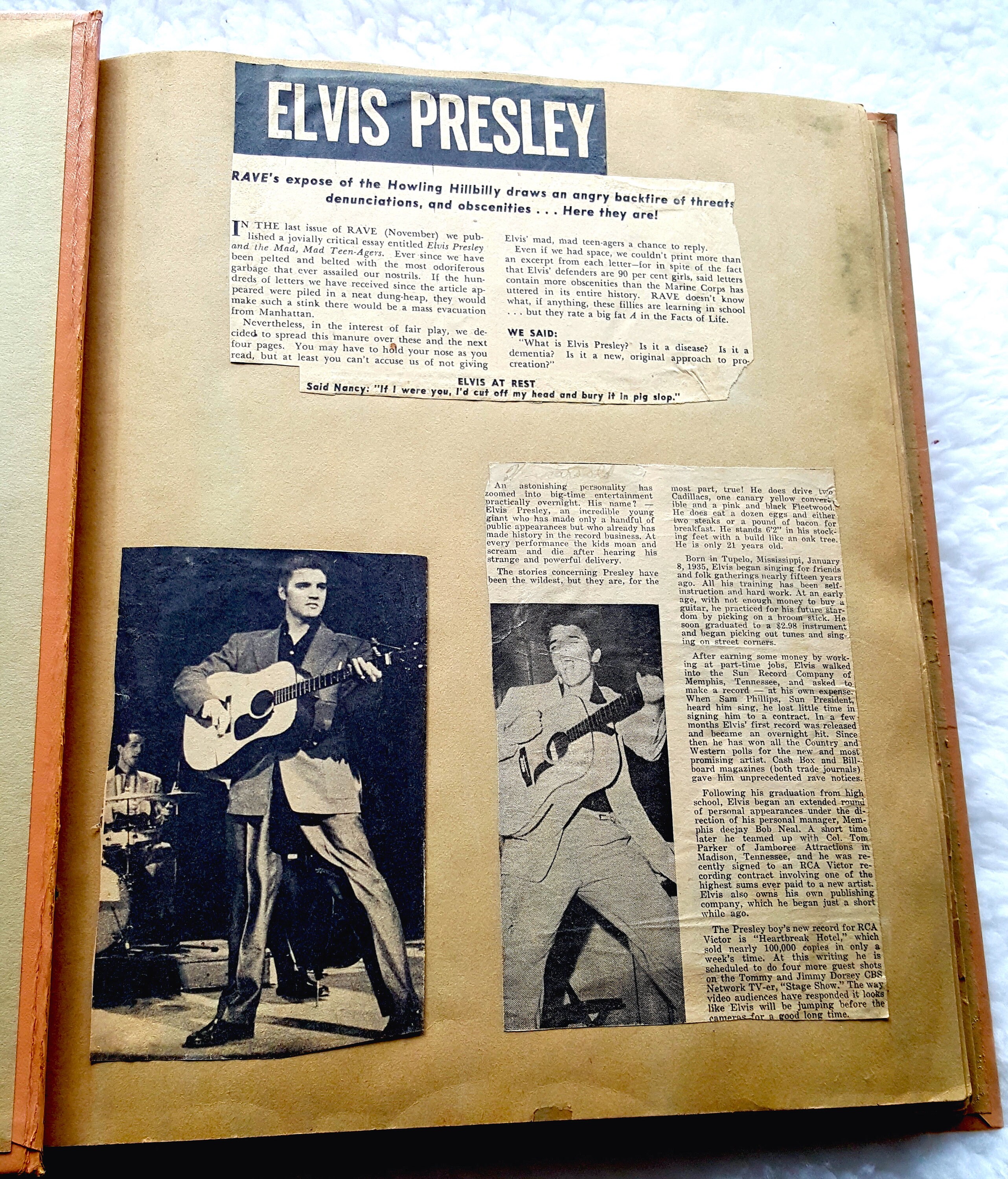 Elvis Presley Scrap Book Original 1956 EPE Vintage W/photos & Articles ...