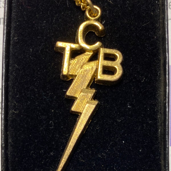 Tcb Lightning Bolt Elvis Necklace - Etsy