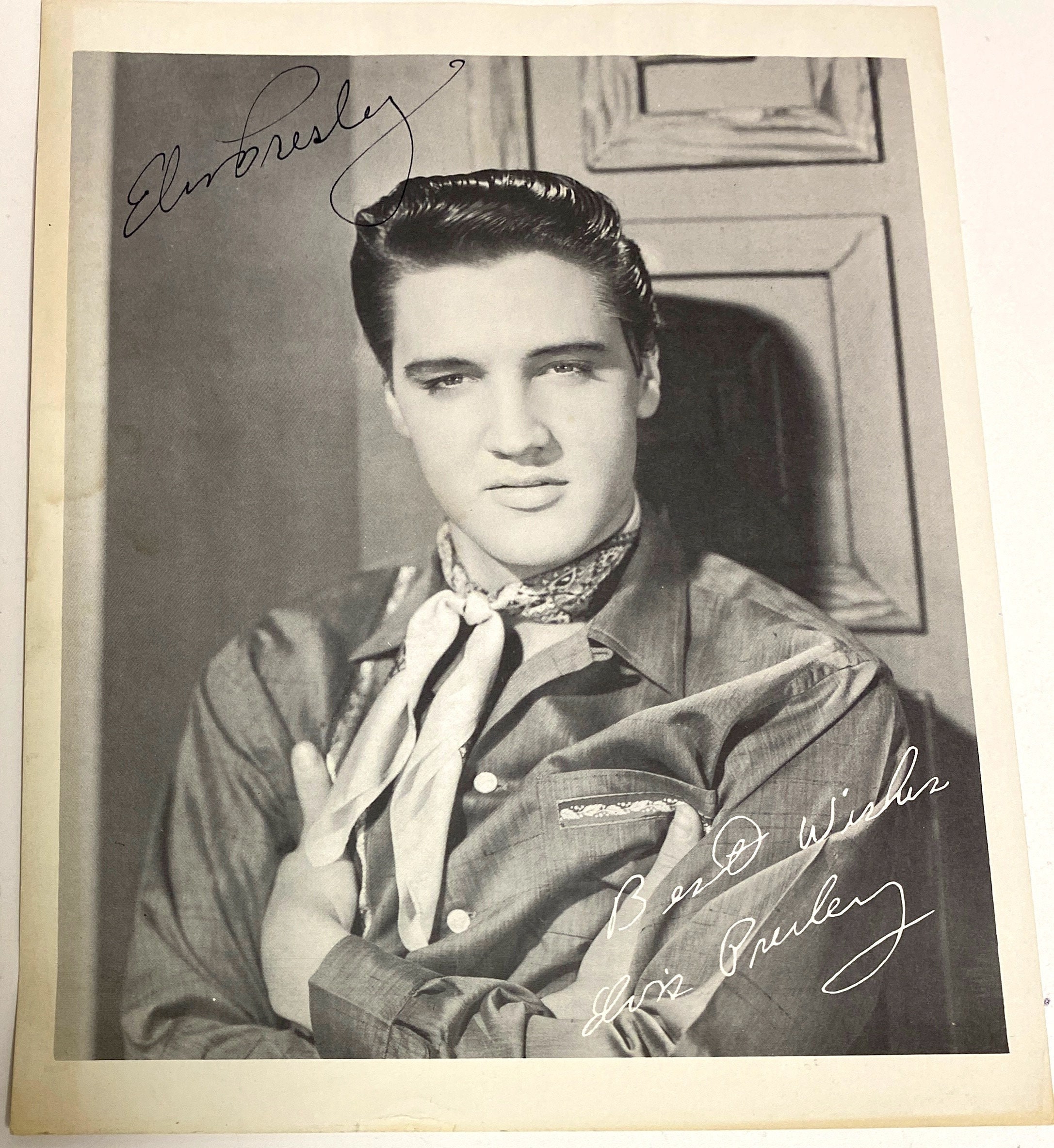 Elvispresley Original Autograph on Rare 8 X 10 Promo Photo Withletter ...