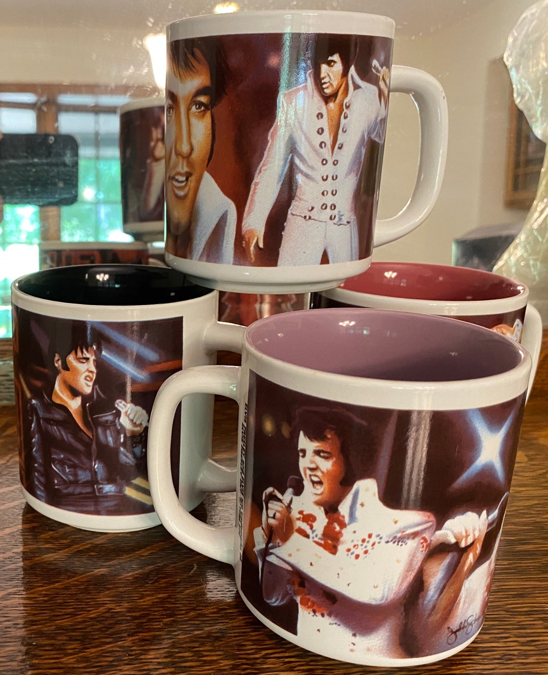 Elvis Presley Collector's Coffee Mugs 10 Oz Set of 4 Ceramic Vintage ...
