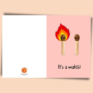 Printable It's a Match Couple Card Digital Download Cute - Etsy