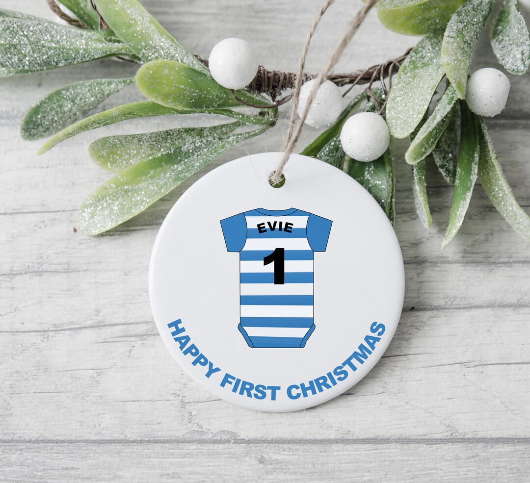Baby's First Christmas QPR Football Bauble Ceramic Christmas Tree ...