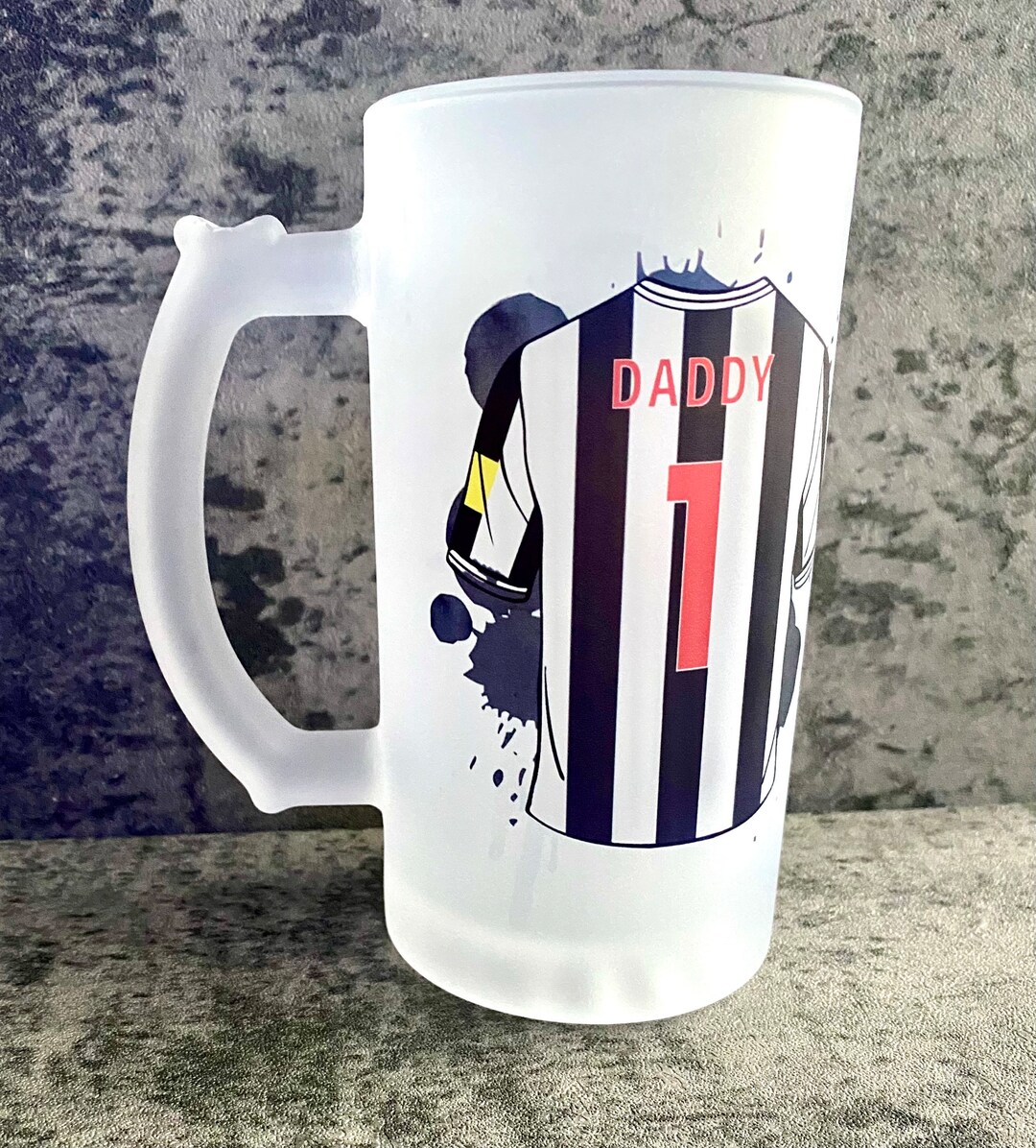 Newcastle Personalised Football Beer Stein | Frosted Glass | Birthday ...