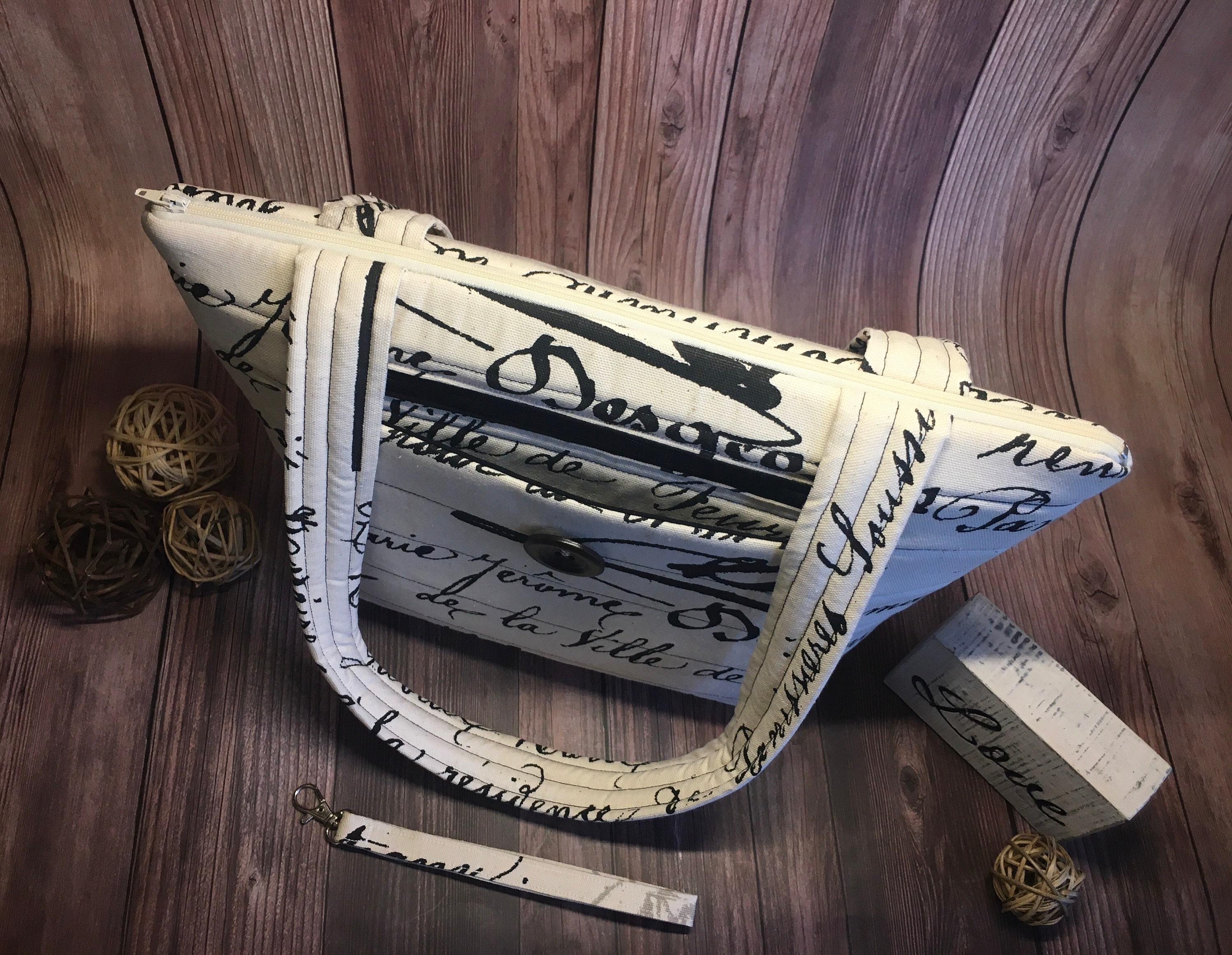 Simply Beautiful Ivory Scripts Cursive Words Purse Tote Bag - Etsy UK