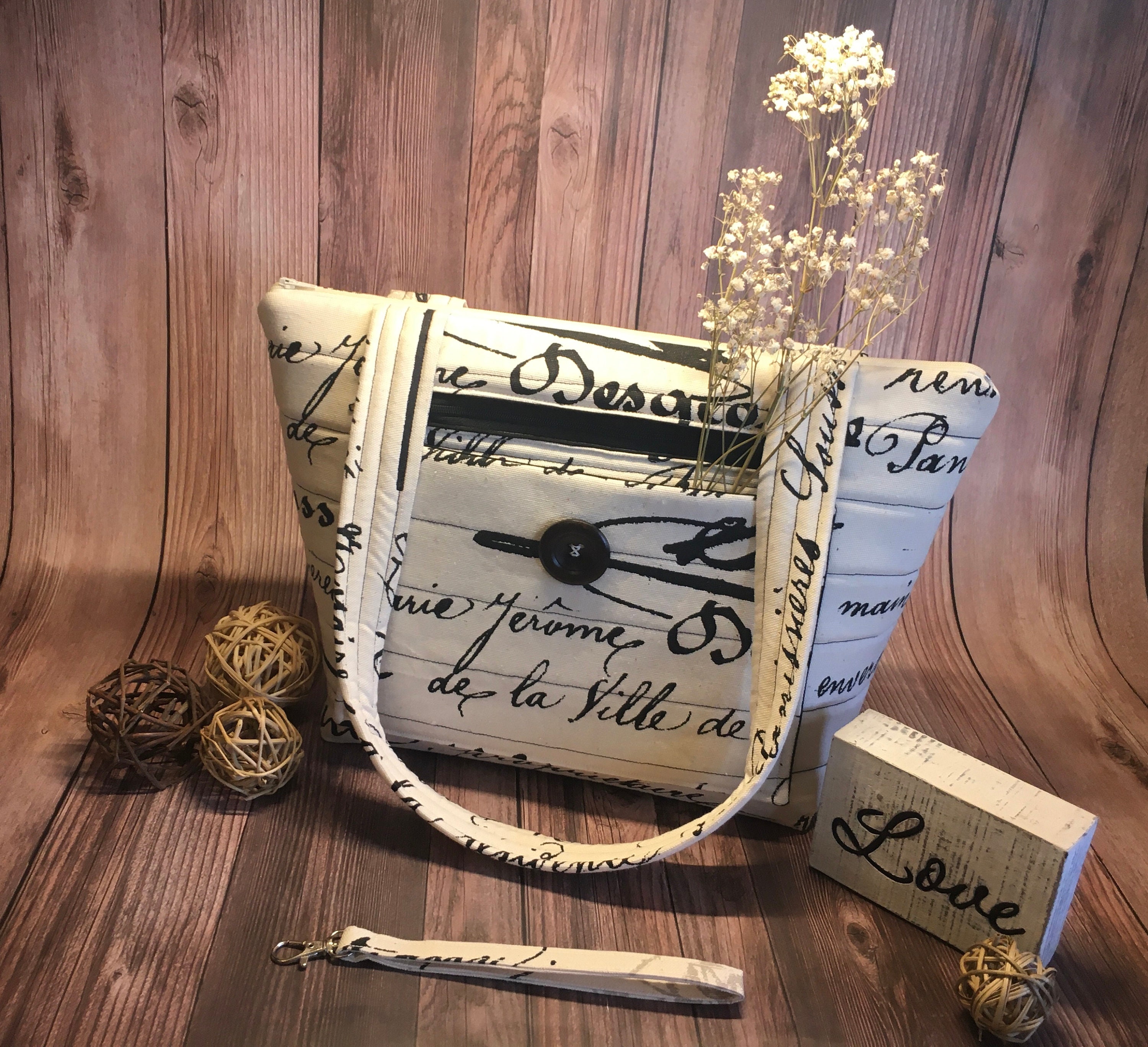 Simply Beautiful Ivory Scripts Cursive Words Purse Tote Bag - Etsy UK